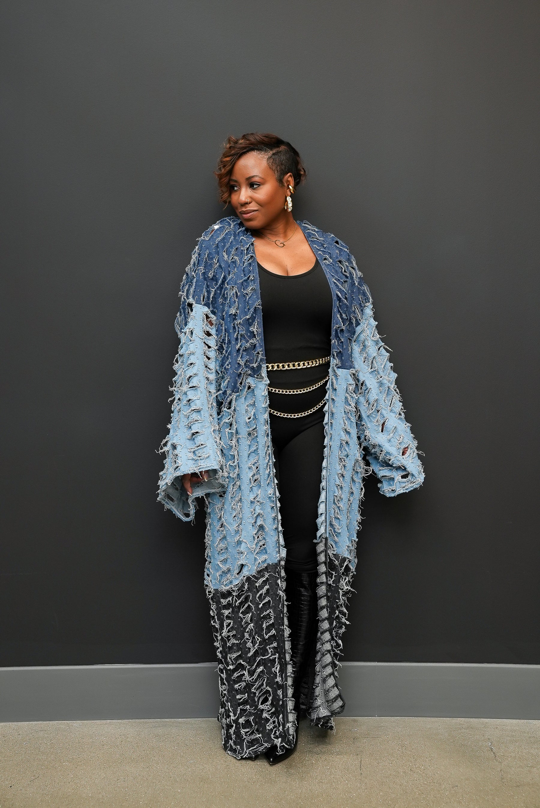 Women's denim duster
